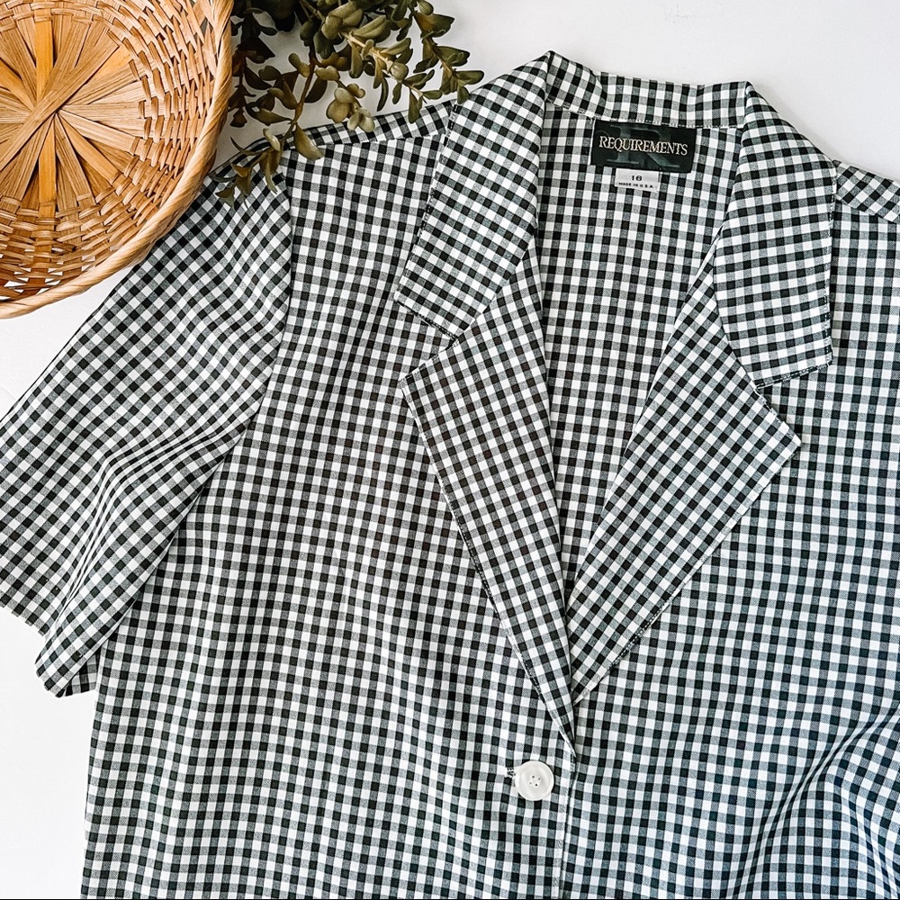 Vintage Checkered Oversized Blazer Jacket - Gem